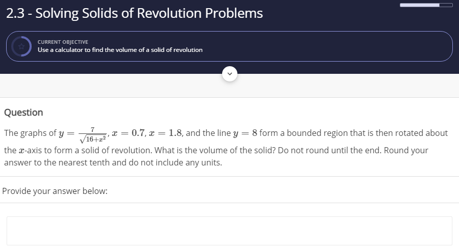 Solved 2.3 - Solving Solids of Revolution Problems CURRENT | Chegg.com