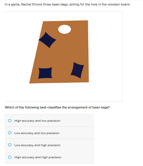 Solved In a game, Rachel throws three bean bags, aiming for | Chegg.com