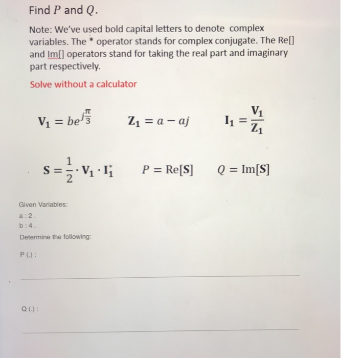 Solved Find P and Q. Note: We've used bold capital letters | Chegg.com