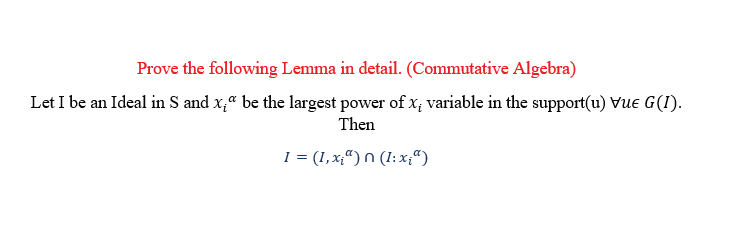 Solved Prove the following Lemma in detail. (Commutative | Chegg.com