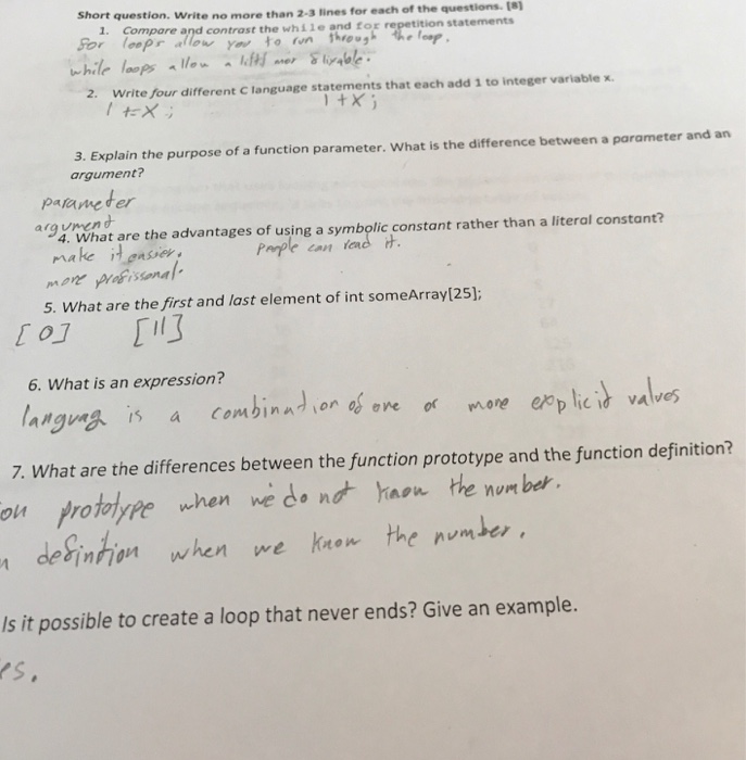 Solved Compare and contrast the while and for repetition | Chegg.com