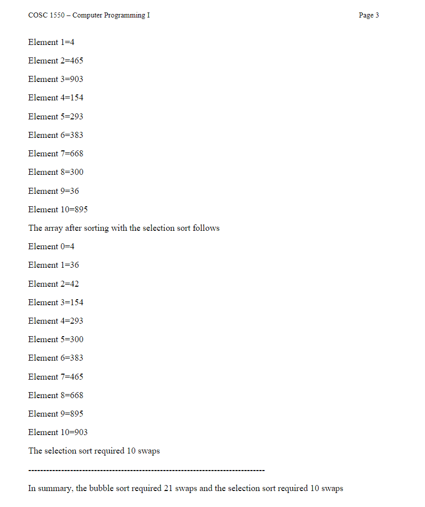Solved COSC 1550 - Computer Programming I Program Assignment | Chegg.com