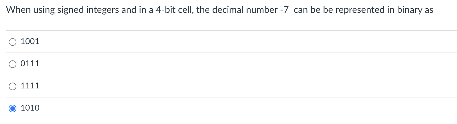 Solved When using signed integers and in a 4-bit cell, the | Chegg.com