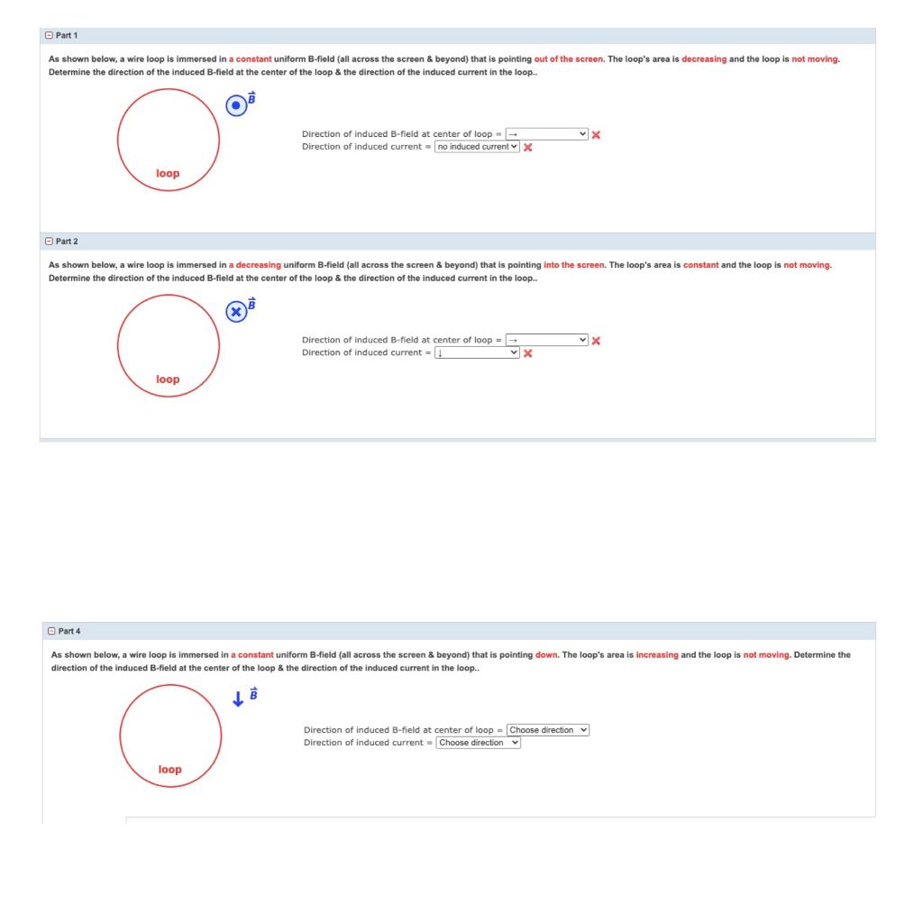 Solved Part 1 As shown below, a wire loop is immersed in a | Chegg.com
