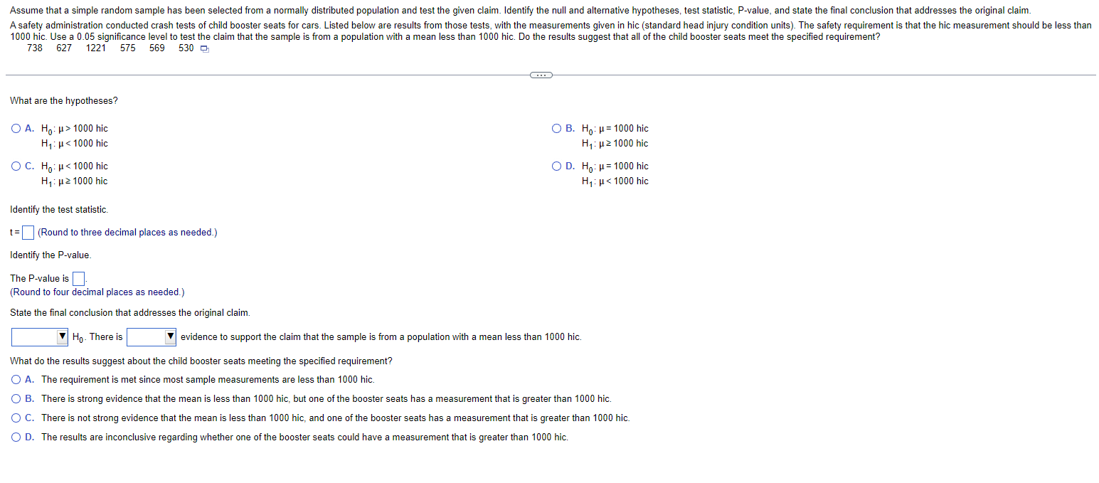 Solved 1000 hic. Use a 0.05 significance level to test the | Chegg.com