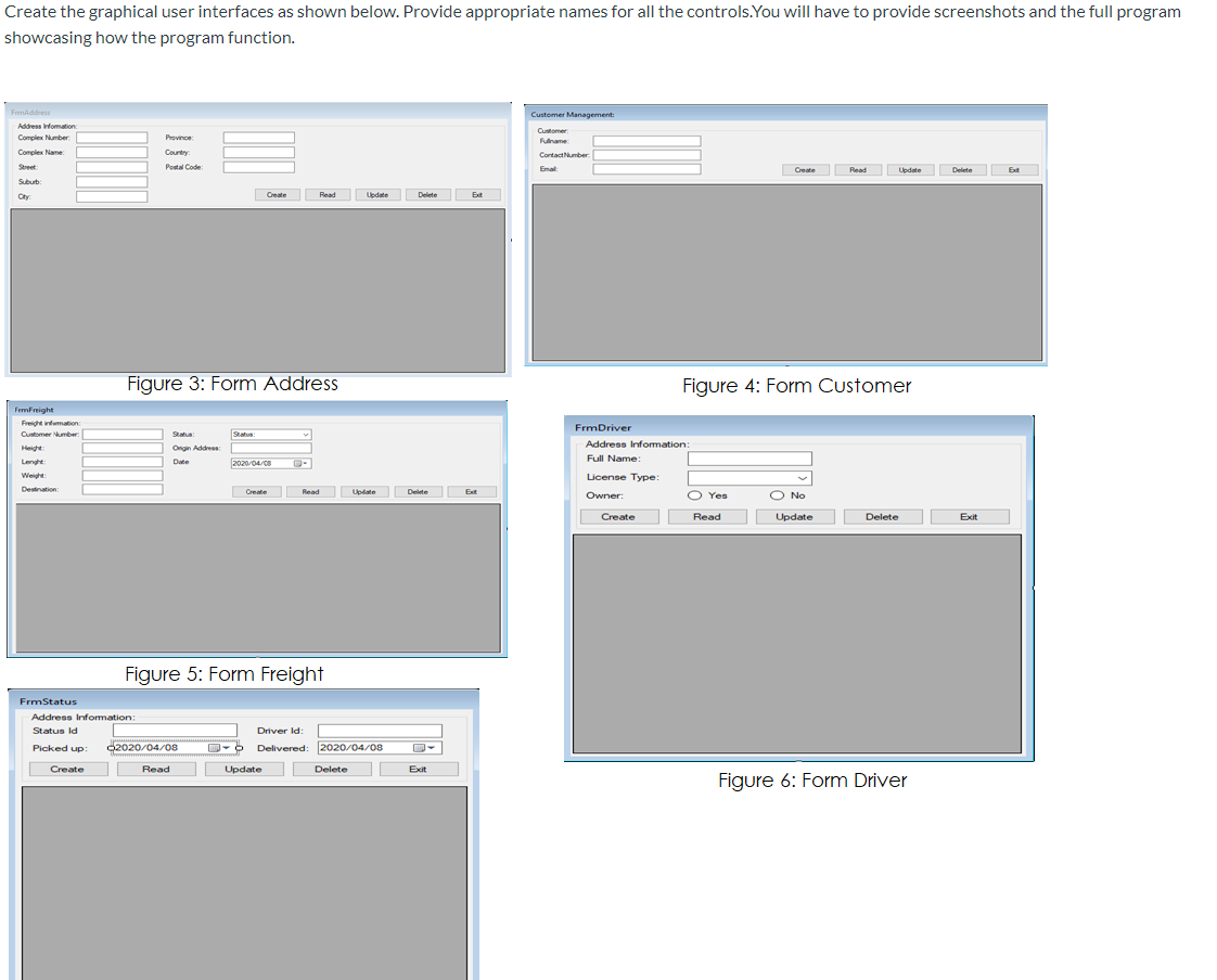 Form1 O X Manage Addresses Manage Customer Manage | Chegg.com