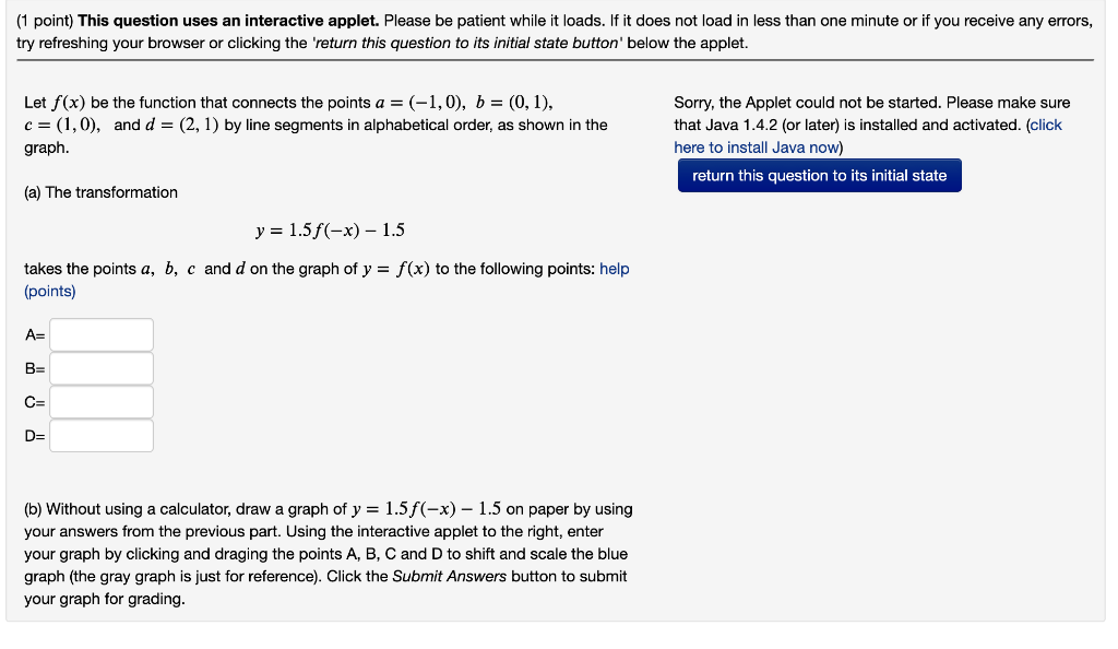 Solved (1 point) This question uses an interactive applet. | Chegg.com
