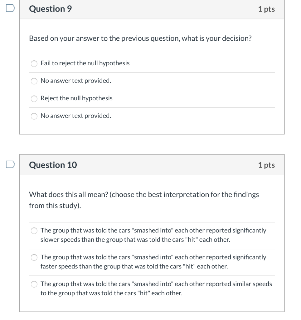 Solved Instructions: In 1974. Loftus and Palmer conducted a | Chegg.com