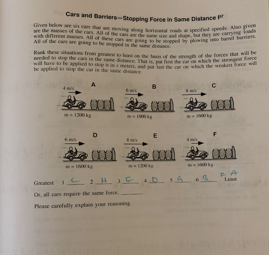 Solved Cars and Barriers-Stopping Force in Same Distance 57 | Chegg.com
