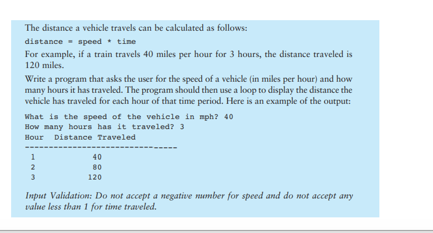 Solved The distance a vehicle travels can be calculated as | Chegg.com