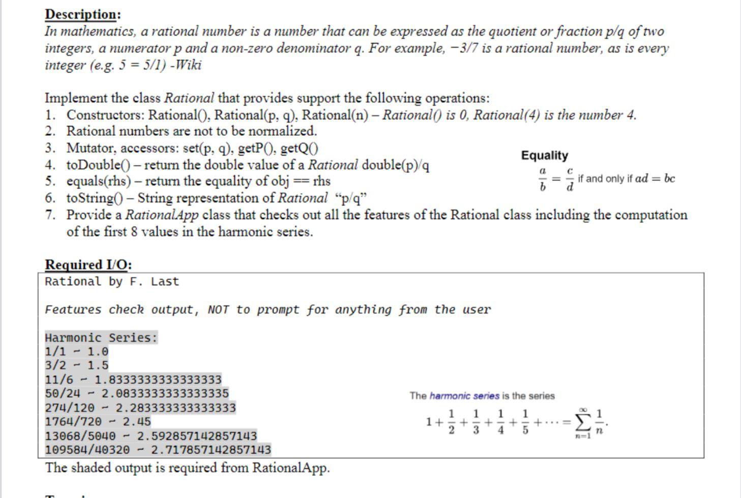 Solved Description: In mathematics, a rational number is a | Chegg.com