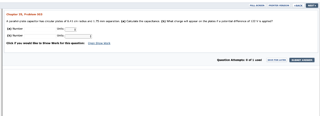 Solved FULL SCREEN PRINTER VERSION BACK NEXT Chapter 25, | Chegg.com