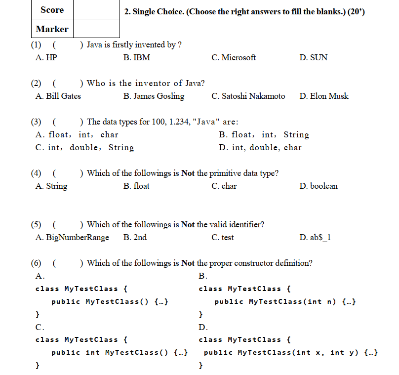 Solved (1) I Java is firstly invented by? A. HP B. IBM C. | Chegg.com Solved (1) I Java is firstly invented by? A. HP B. IBM C. | Chegg.com