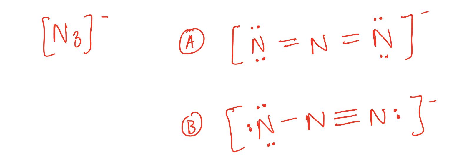 Solved Why is the structure for [N3] - A and not B? | Chegg.com