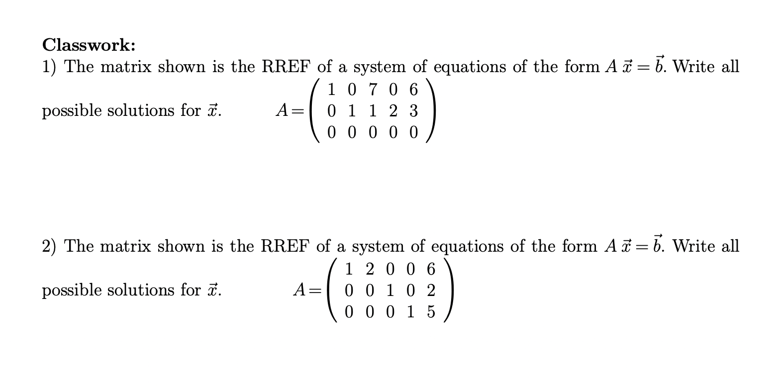Solved 3) Give the rank of the matrices in CW problems 1&2 | Chegg.com