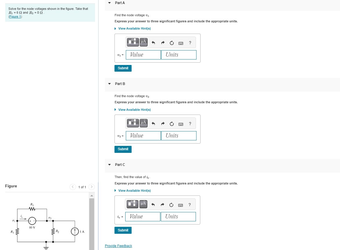 Solved Solve for the node voltages shown in the figure. Take | Chegg.com