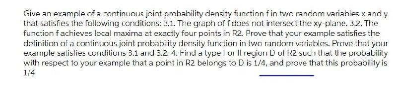 Solved Give an example of a continuous joint probability | Chegg.com