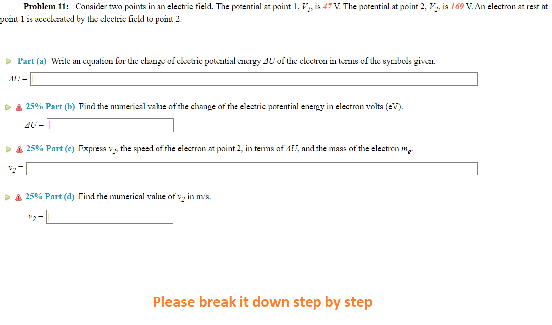 Solved Problem 11: Consider two points in an electric field. | Chegg.com