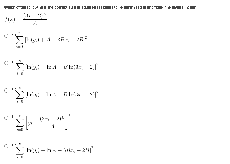 Solved Which of the following is the correct sum of squared | Chegg.com