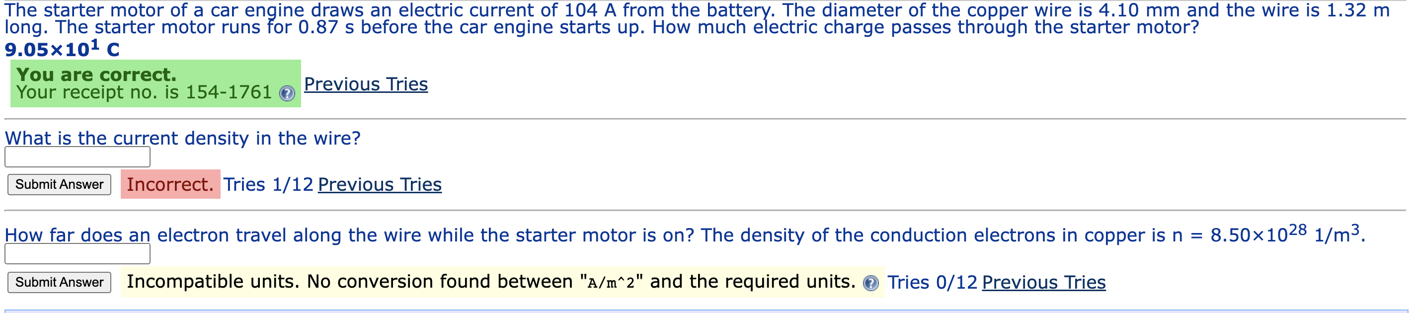 Solved The starter motor of a car engine draws an electric | Chegg.com