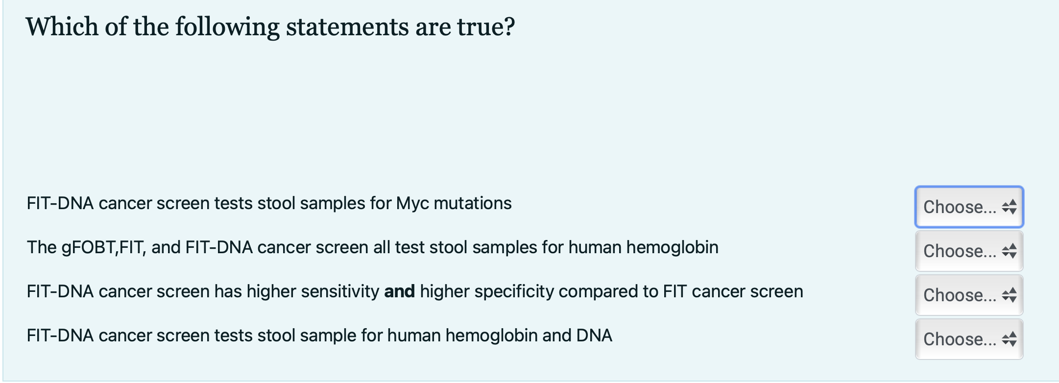 Solved Which of the following statements are true? FIT-DNA | Chegg.com