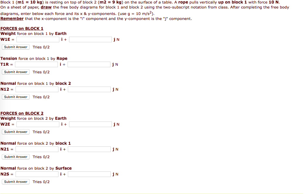 Solved Block 1 (m1 = 10 kg) is resting on top of block 2 (m2 | Chegg.com