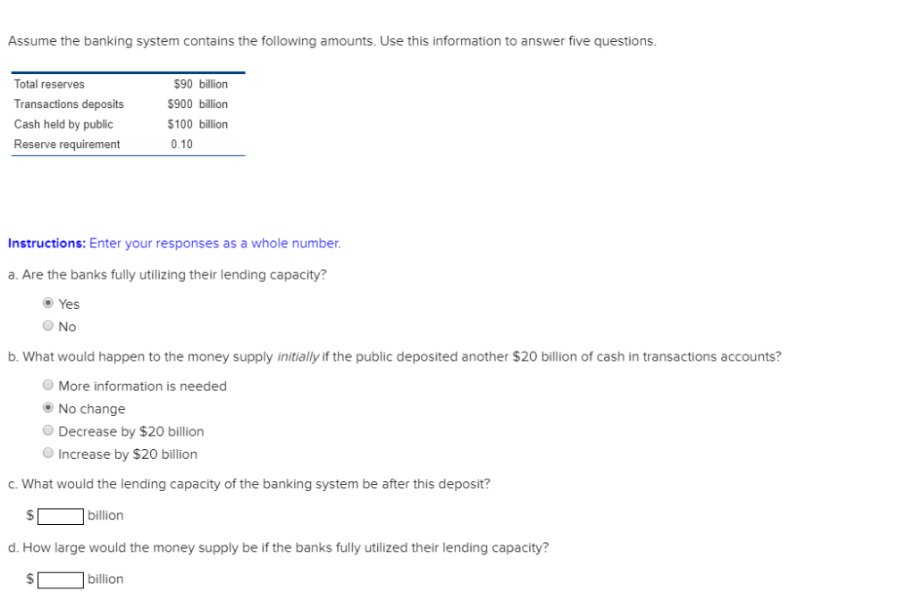 Solved Assume the banking system contains the following | Chegg.com