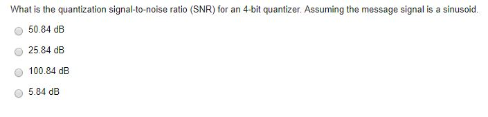 Solved What is the quantization signal-to-noise ratio (SNR) | Chegg.com