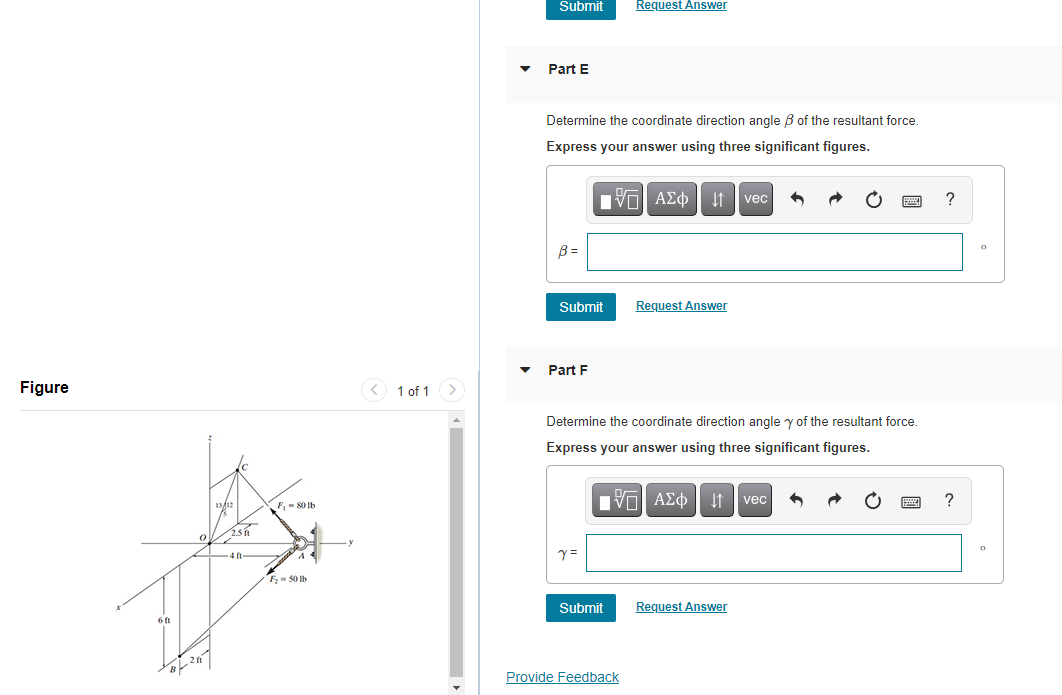 Solved Part A Express F1 in Cartesian vector form. (Figure | Chegg.com