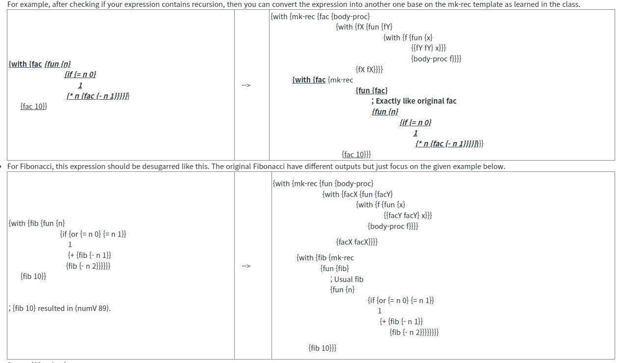 Solved Implement RLFAE that supports a recursion based on | Chegg.com