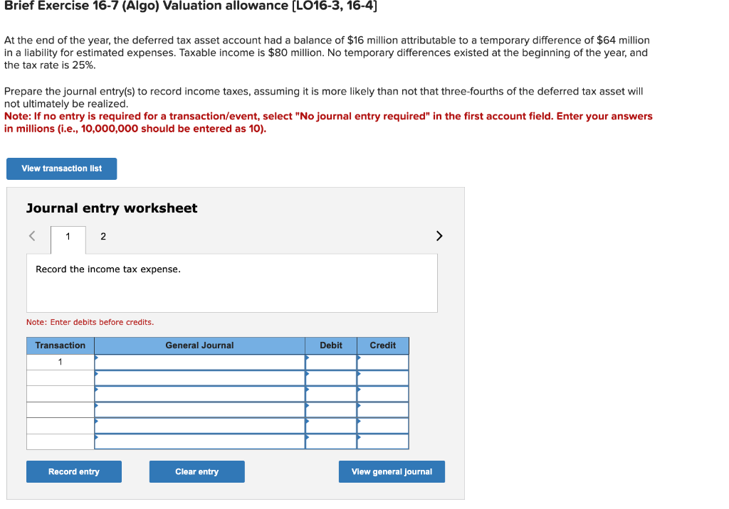 Solved At the end of the year, the deferred tax asset | Chegg.com