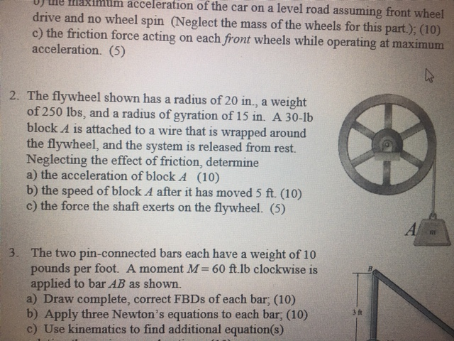 Solved #2 2. The flywheel shown has a radius of 20 in., a | Chegg.com