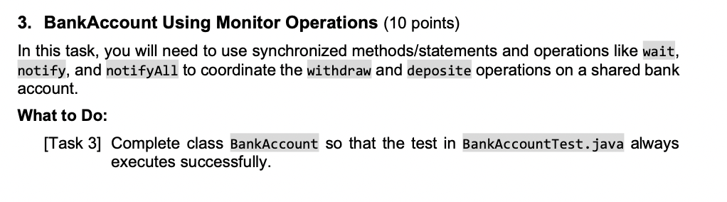 Solved public class BankAccount { private int balance; | Chegg.com