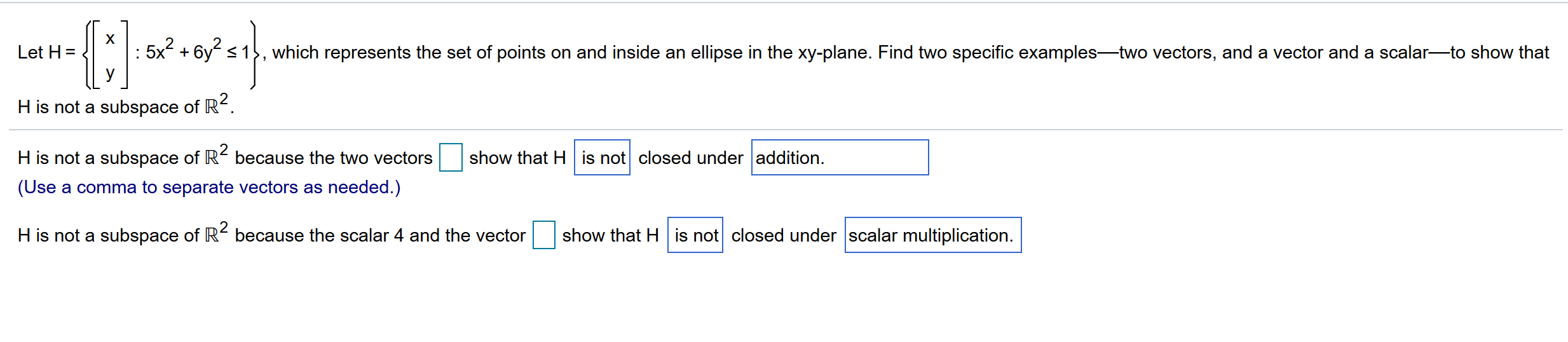 Solved Let H= 1 1}, which represents the set of points on | Chegg.com