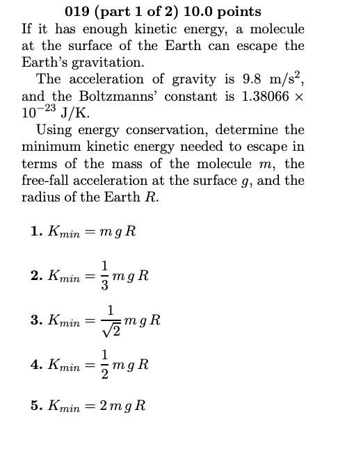 Solved 019 (part 1 of 2) 10.0 points If it has enough | Chegg.com