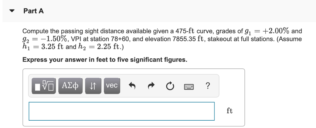 Solved Part A Compute the passing sight distance available | Chegg.com