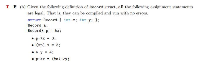 Solved Why the last statement works? What means(&a)->y?How | Chegg.com