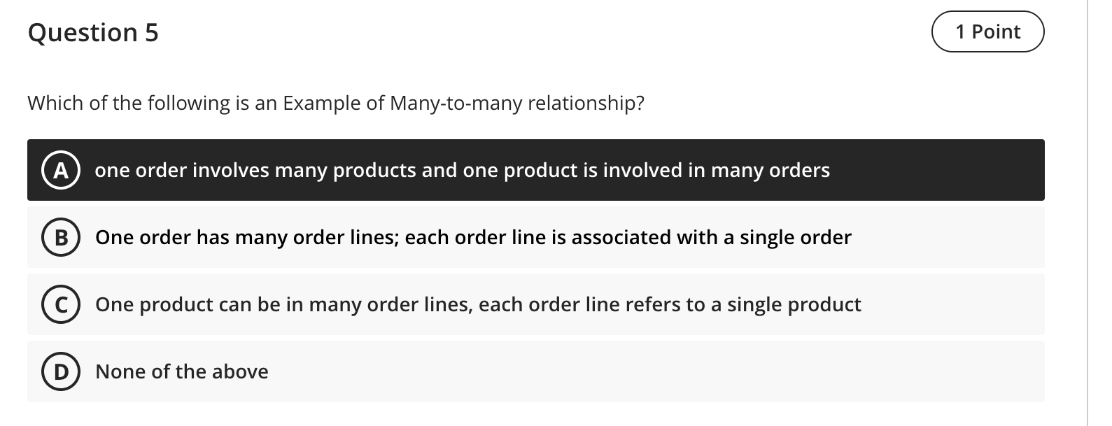 Solved Question 5 1 Point Which of the following is an | Chegg.com