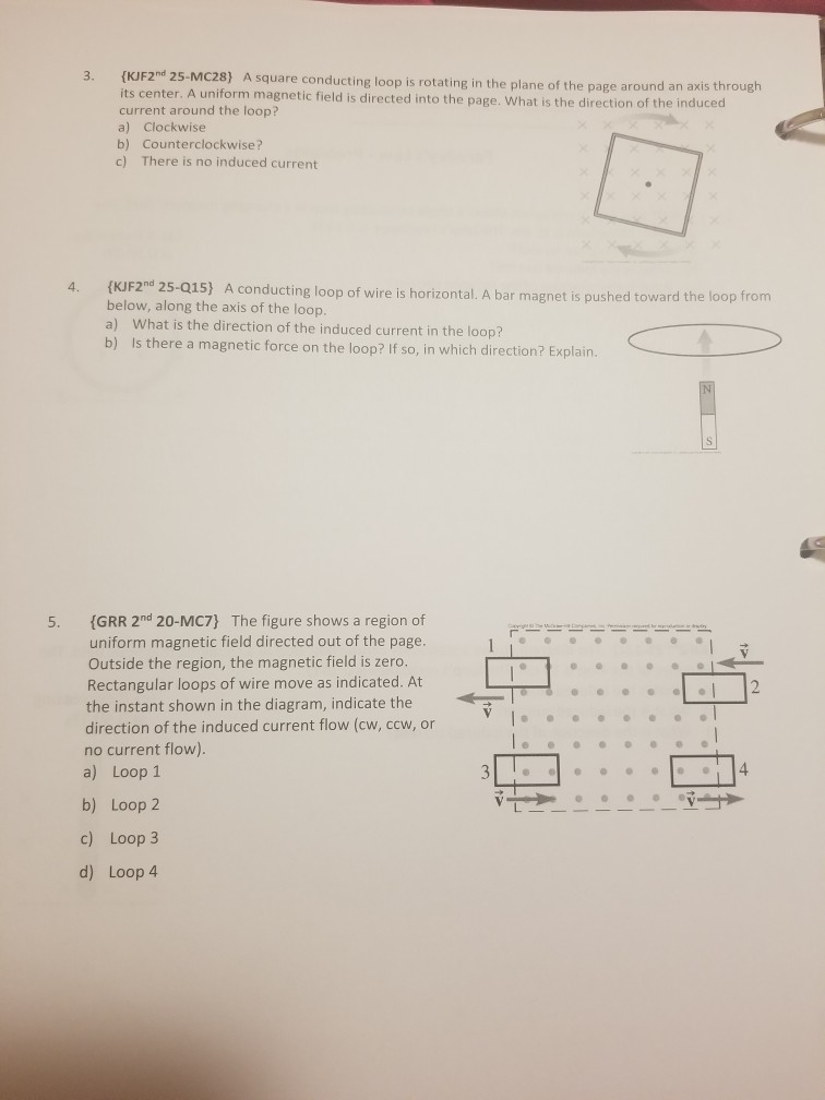 Solved 3. (KJF2nd 25-MC28) A square conducting loop is | Chegg.com