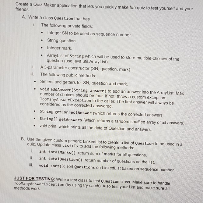 Solved class ListNode { //package access members; List | Chegg.com