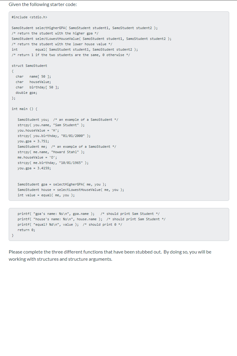 Solved Given the following starter code: #include | Chegg.com