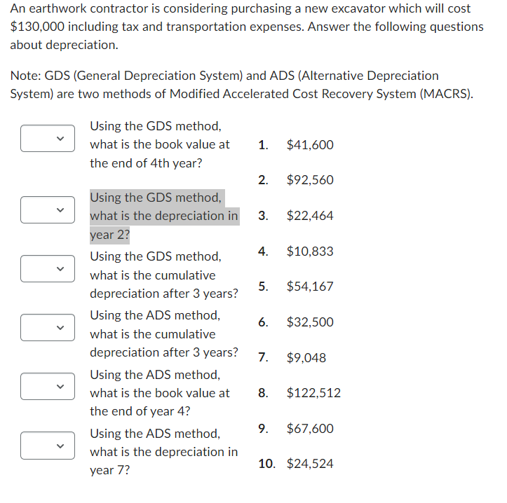 An earthwork contractor is considering purchasing a | Chegg.com