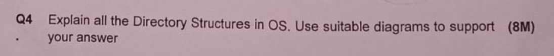 Solved Q4 Explain all the Directory Structures in OS. Use | Chegg.com
