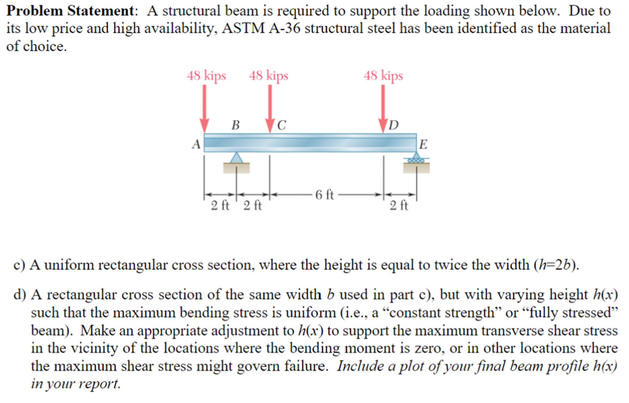 Solved Problem Statement: A structural beam is required to | Chegg.com