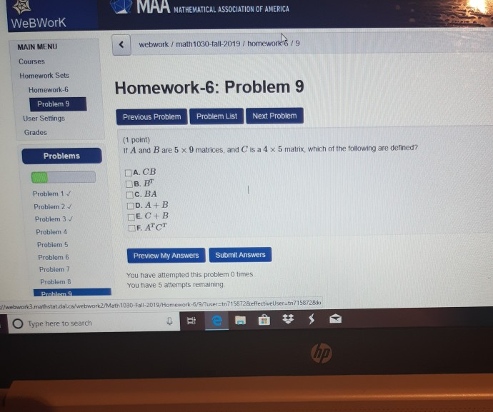 Solved S M AA MATHEMATICAL ASSOCIATION OF AMERICA WebWork | Chegg.com Solved S M AA MATHEMATICAL ASSOCIATION OF AMERICA WebWork | Chegg.com
