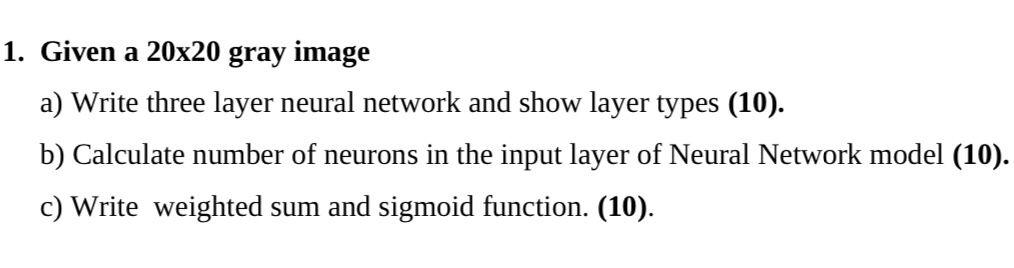 Solved 2. If we input 10, 30, 20 to the neural network in | Chegg.com