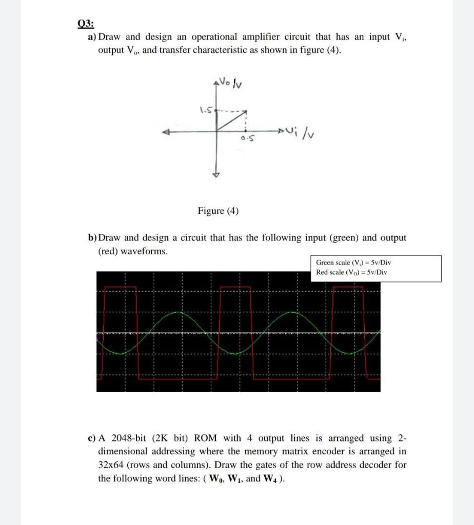 03: a) Draw and design an operational amplifier | Chegg.com