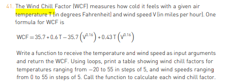 Solved The Wind Chill Factor (WCF) measures how cold it | Chegg.com