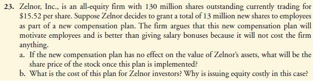 Solved all-equity firm with 130 million shares outstanding | Chegg.com
