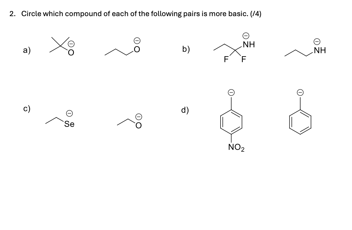 Solved Circle which compound of each of the following pairs | Chegg.com